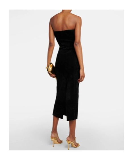 Galvan Titania Strapless Velvet Midi Dress