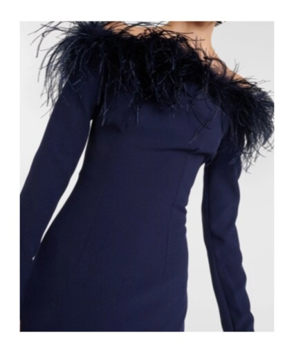 SAFIYAA LONDON Starlana Feather-trimmed Off-shoulder Gown