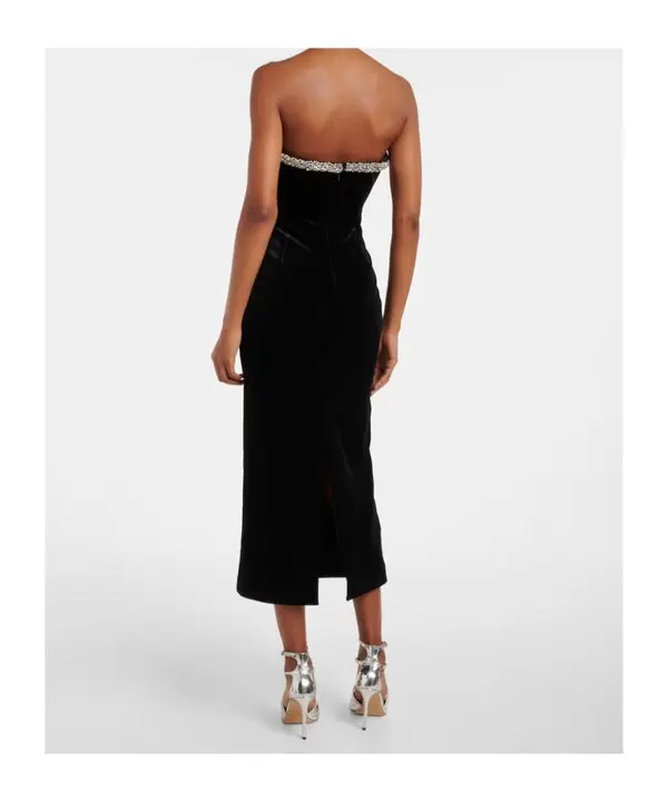 Roland Mouret Embellished Strapless Slit Dress