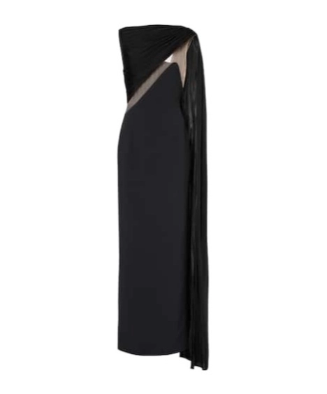 David Koma Draped Jersey And Tulle Gown