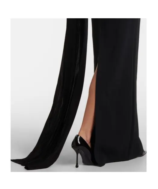David Koma Draped Jersey And Tulle Gown