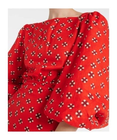 Johanna Ortiz Printed Linen Midi Dress