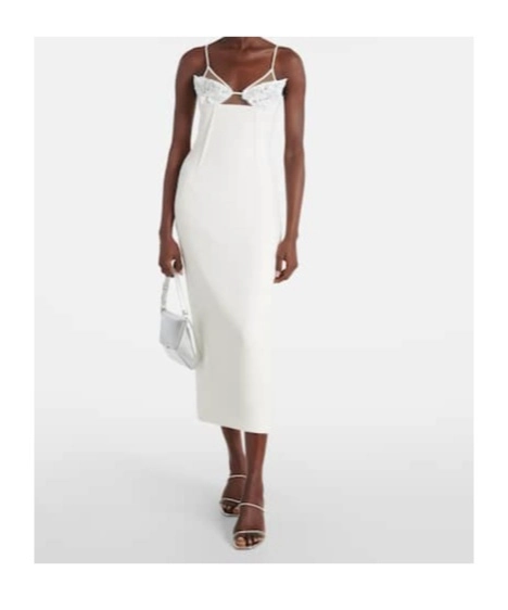 David Koma Embellished Cady Midi Dress