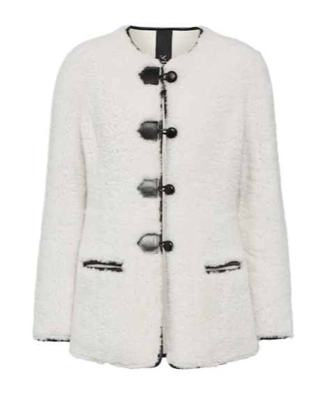 BLANCHA Leather-trimmed Shearling Jacket