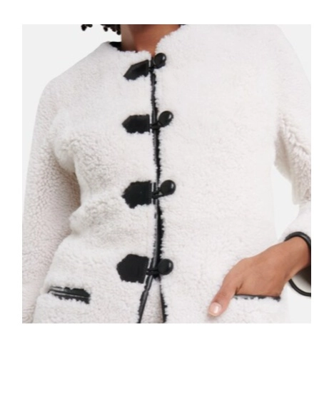 BLANCHA Leather-trimmed Shearling Jacket
