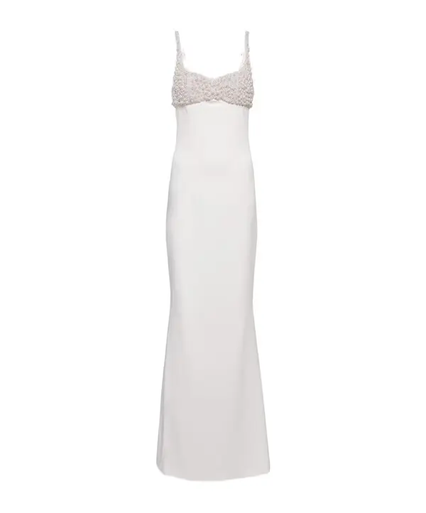 SAFIYAA LONDON Bridal Beatriz Embellished Crepe Gown