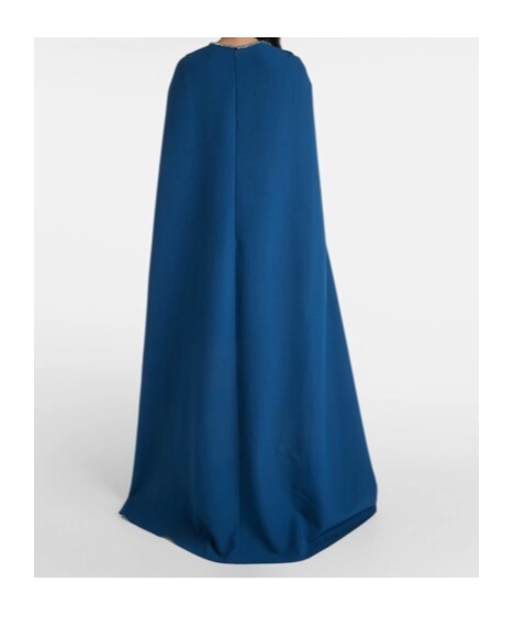 SAFIYAA LONDON Mattia Embellished Caped Crêpe Gown