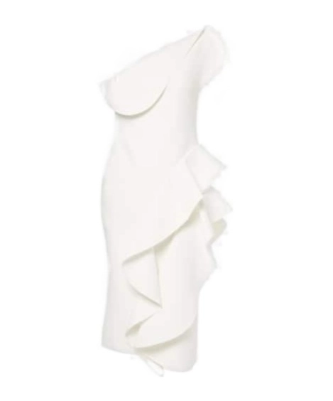 Maticevski Bridal Rhythm Off-the-shoulder Ruffled Midi Dress
