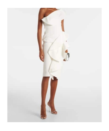 Maticevski Bridal Rhythm Off-the-shoulder Ruffled Midi Dress