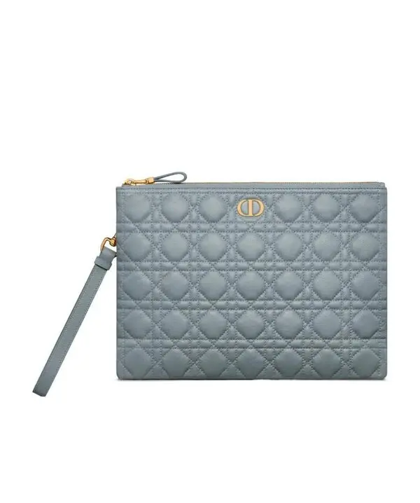 Dior Large Caro Daily Pouch - Gray