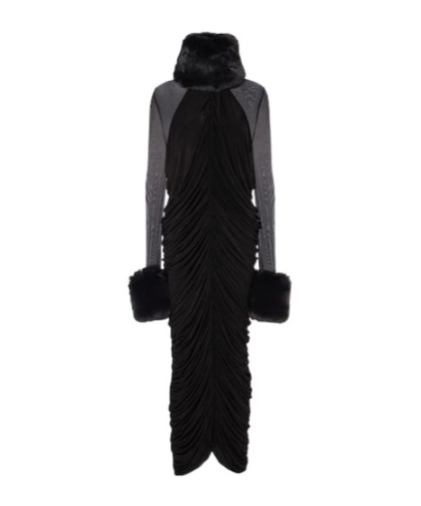 Magda Butrym Faux Fur-trimmed Maxi Dress