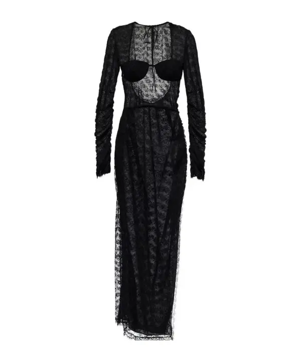Alessandra Rich Lace Maxi Dress