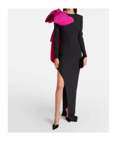 SAFIYAA LONDON Ines Bow-detail Faille Gown