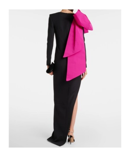 SAFIYAA LONDON Ines Bow-detail Faille Gown