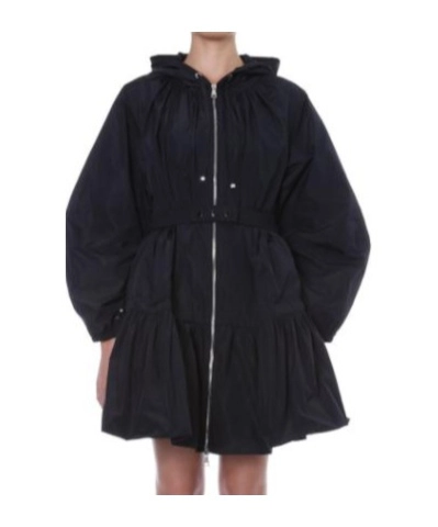 Moncler Hooded Coat With Drawstring And Belt