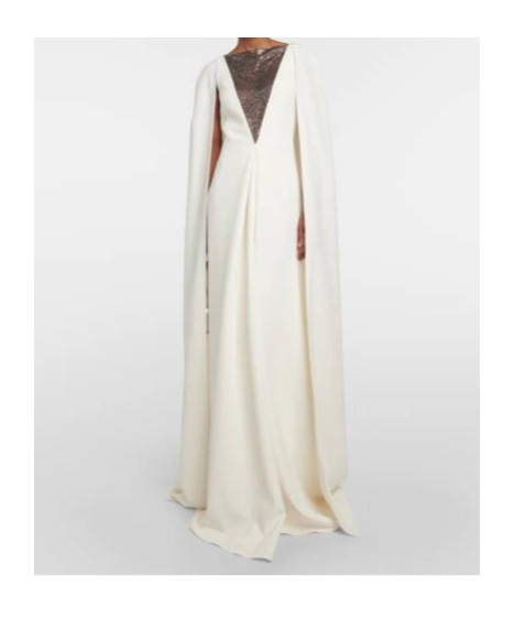 SAFIYAA LONDON Abrielle Embellished Caped Gown
