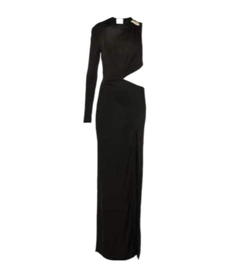 Galvan Cutout One-shoulder Gown - Black