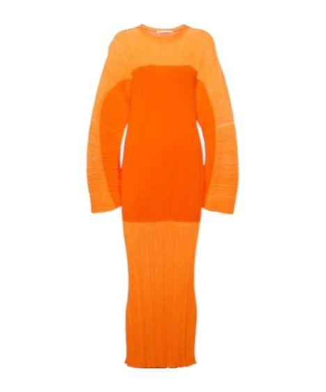 Stella McCartney Pleated Midi Dress - Orange