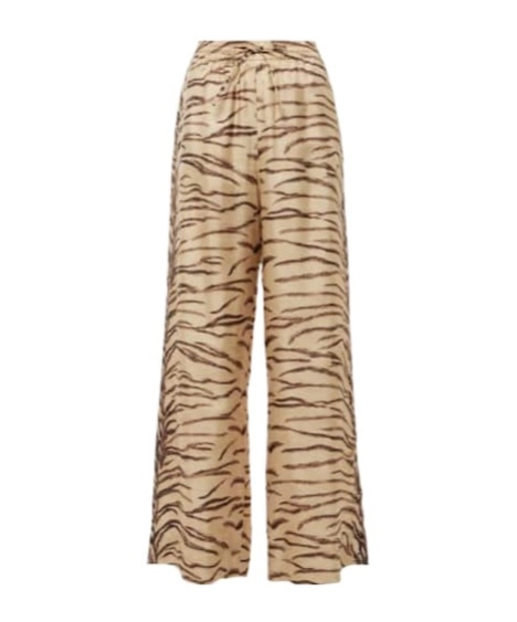 Stella McCartney Printed High-rise Silk Wide-leg Pants - Nude