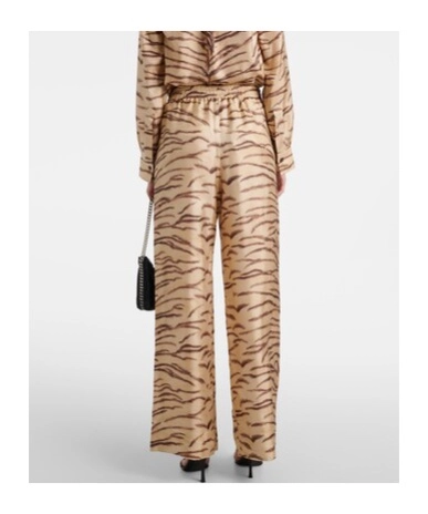 Stella McCartney Printed Silk Wide-leg Pants - Nude