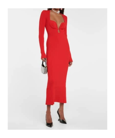 Magda Butrym Cutout Ribbed-knit Midi Dress