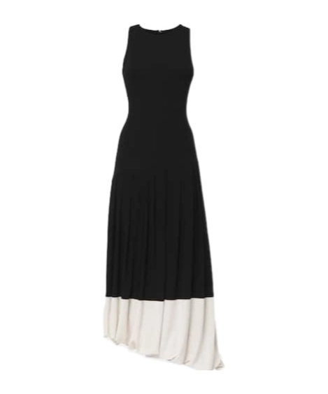 Victoria Beckham Colorblocked Jersey Midi Dress - Black