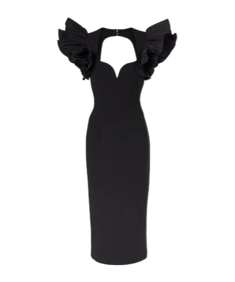 Rebecca Vallance Ella Puff-sleeve Midi Dress - Black