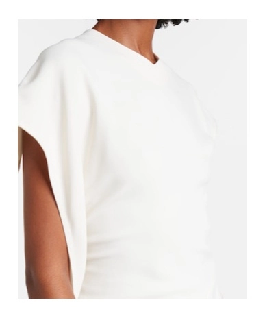 Victoria Beckham Draped Crêpe Satin Midi Dress - White
