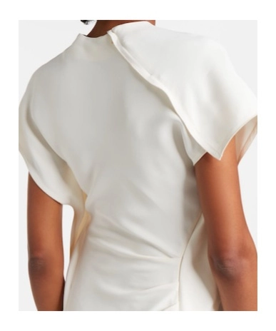 Victoria Beckham Draped Crêpe Satin Midi Dress - White