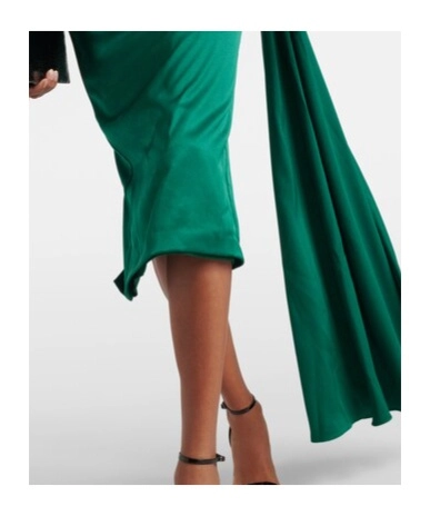 Alex Perry Draped Satin Crepe Midi Dress
