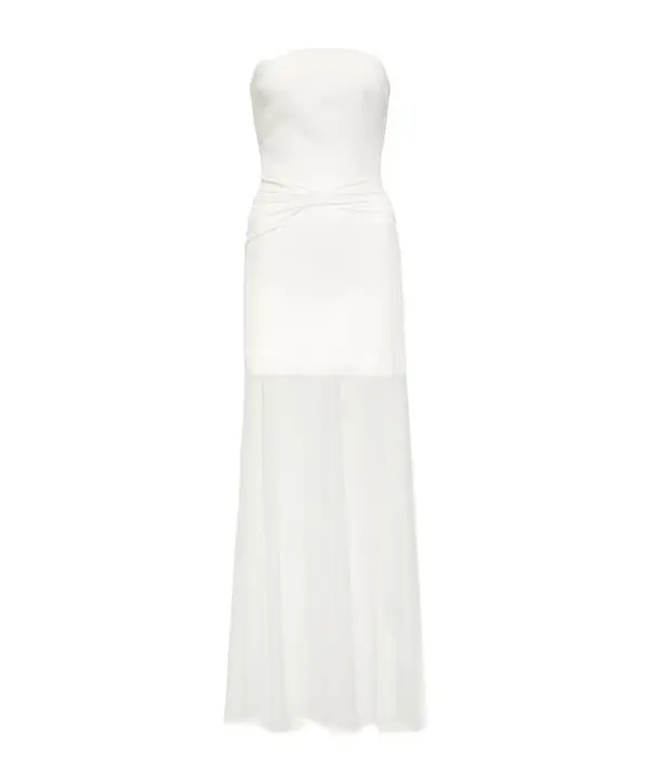 David Koma Bridal Strapless Gathered Cady Gown