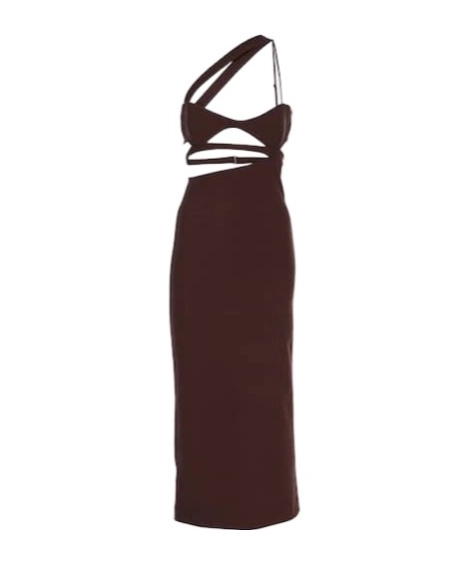 NENSI DOJAKA Asymmetric Midi Dress - Black