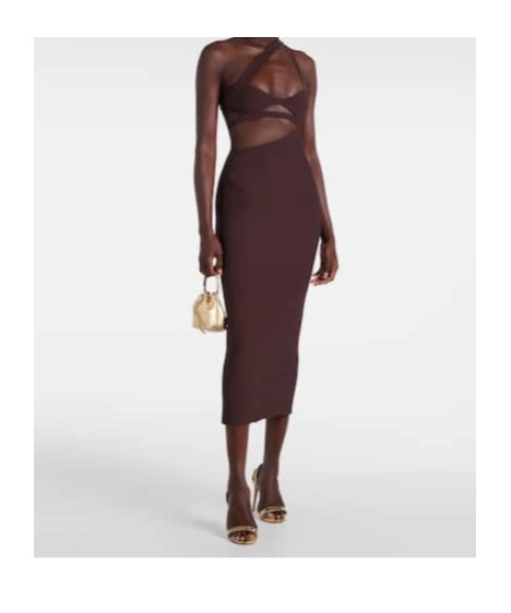 NENSI DOJAKA Asymmetric Midi Dress