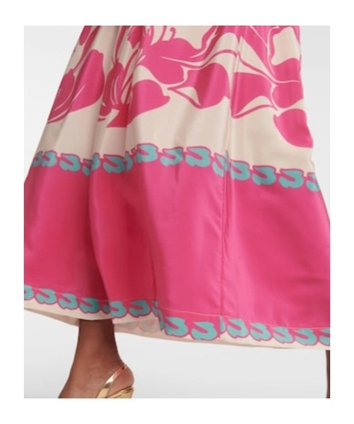 ADRIANA DEGREAS Puff Sleeve Silk Maxi Dress