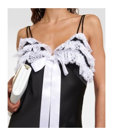 RODARTE Lace-trimmed Silk Maxi Dress