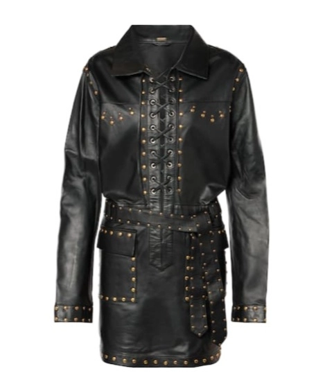 Dodo Bar Or Studded Leather Mini Dress