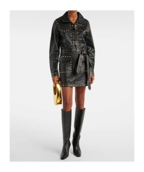 Dodo Bar Or Studded Leather Mini Dress
