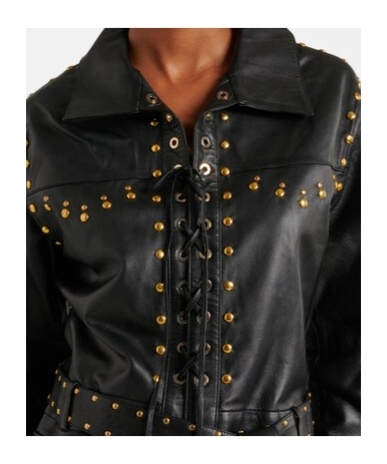 Dodo Bar Or Studded Leather Mini Dress