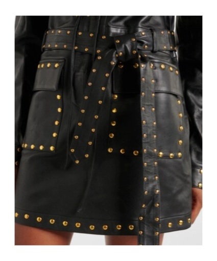 Dodo Bar Or Studded Leather Mini Dress