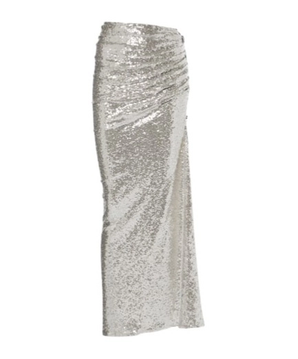 Maticevski Luna Draped Sequin Maxi Skirt