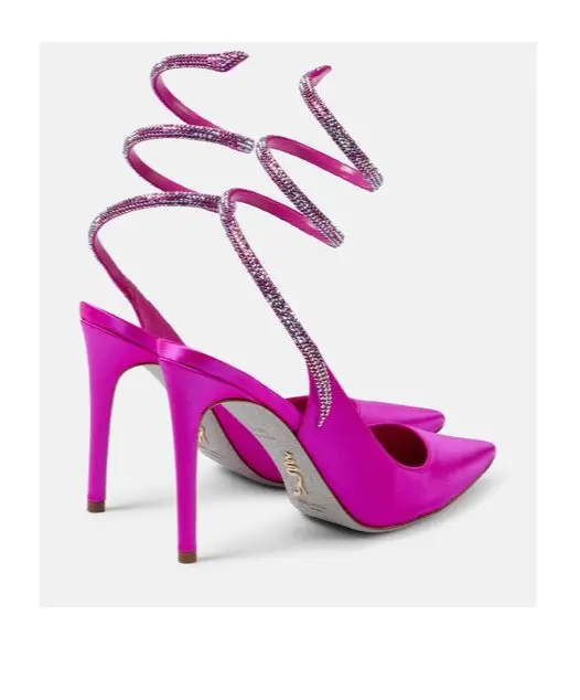 Rene Caovilla Cleo Embellished Satin Pumps