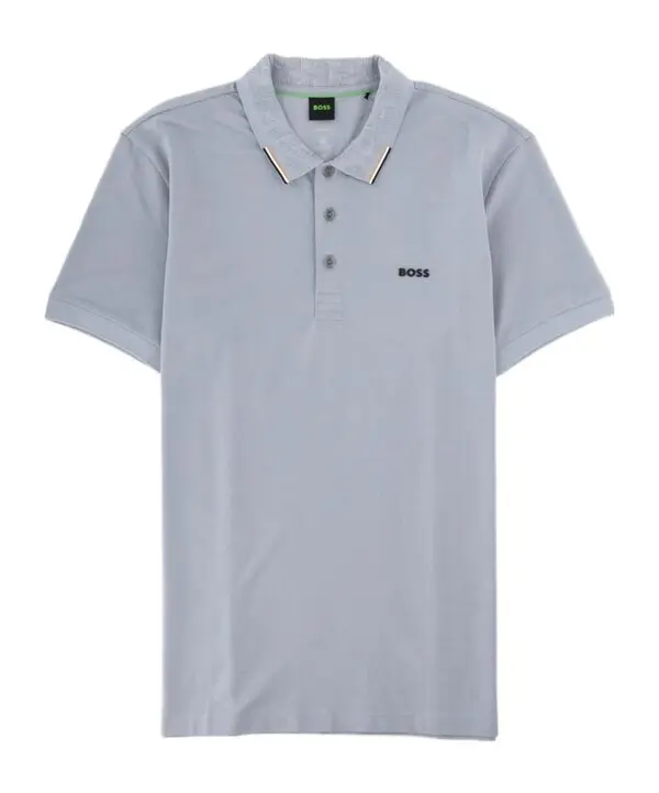 Hugo Boss Monogram-pattern Polo Shirt - Dark Gray