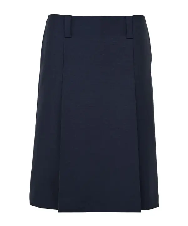 Miu Miu Logo Embroidered Midi Skirt