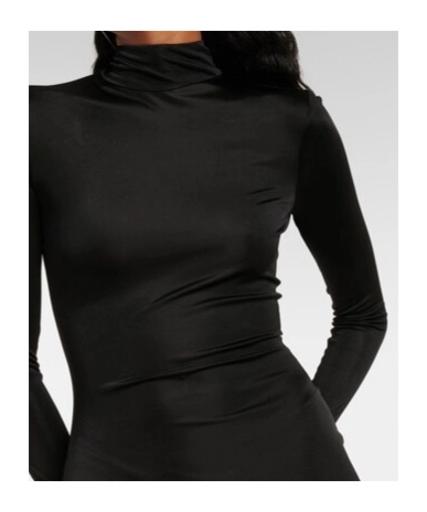 David Koma High Neck Flounced Jersey Midi Dress