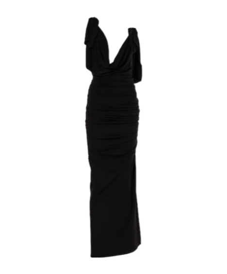 Attico Ruched Draped Jersey Gown