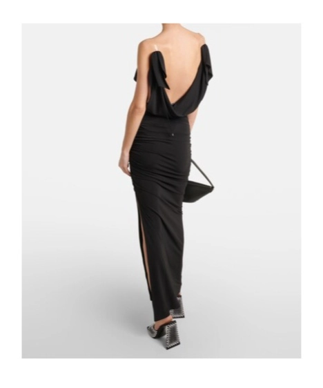 Attico Ruched Draped Jersey Gown