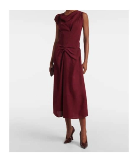 Victoria Beckham Deconstructed Gathered Midi Dress