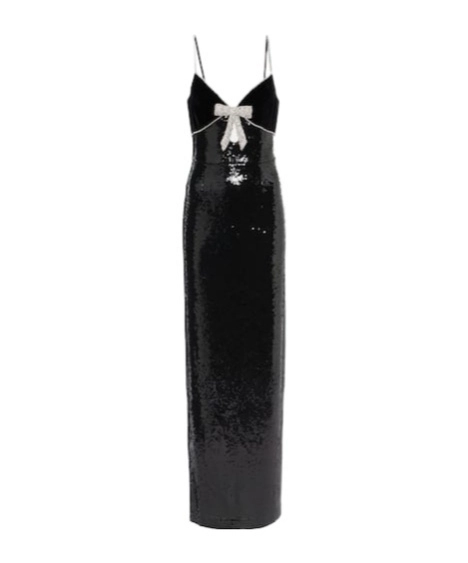 Rebecca Vallance X Nicky Hilton Lena Bow-detail Sequined Gown - Black