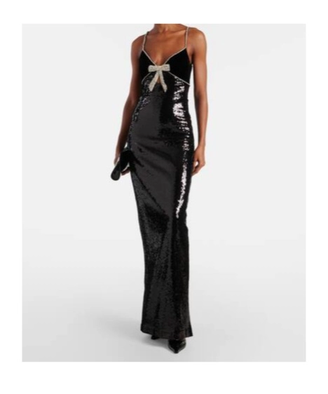 Rebecca Vallance Nicky Hilton Lena Bow-detail Sequined Gown