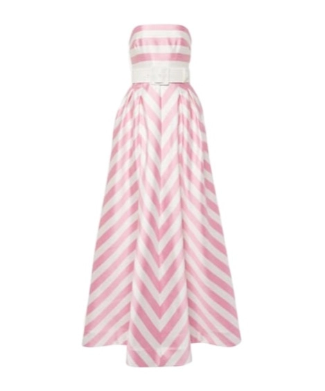 Rebecca Vallance Jocelyn Striped Satin Gown - Pink